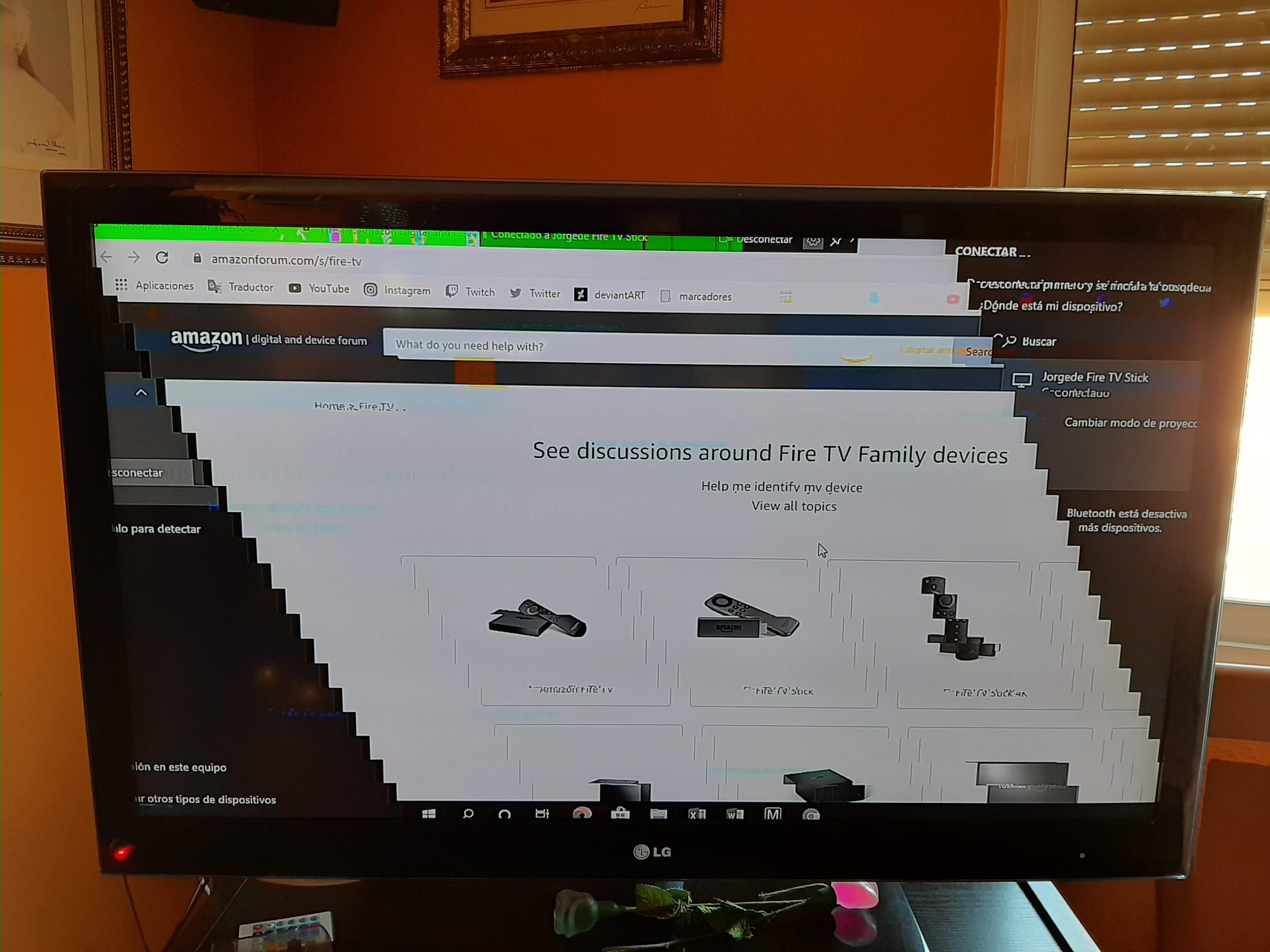 How can I mirroring my windows 10 desktop in the Fire TV Stick correctly?