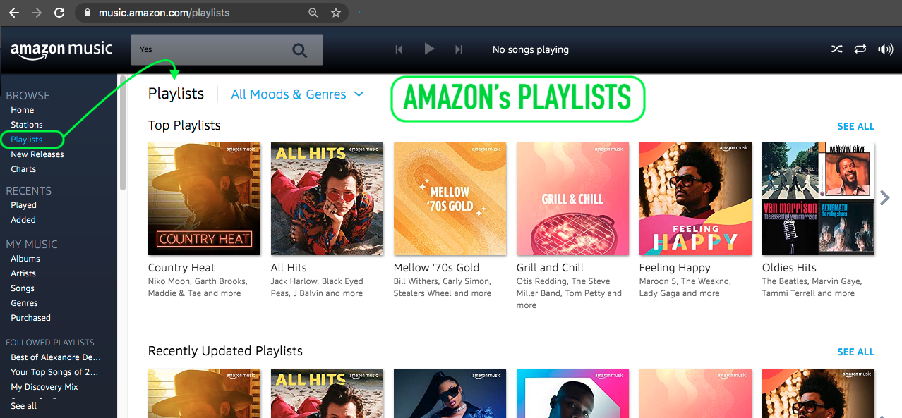 How can I BROWSE "MY PLAYLISTS" via "ALBUM COVER" GRID VIEW in the ...