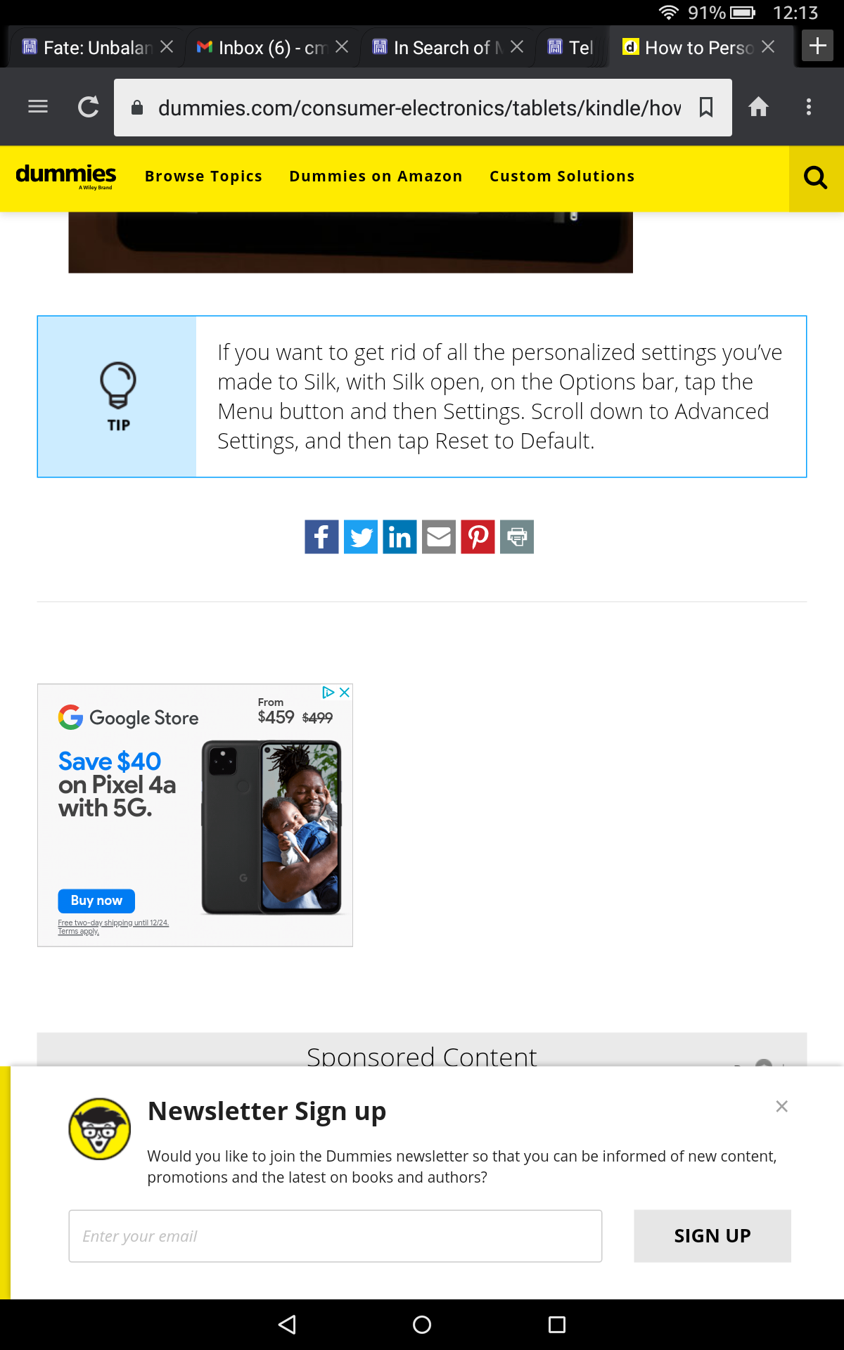 How do I change my search bar on my silk browser back to how it used to ...