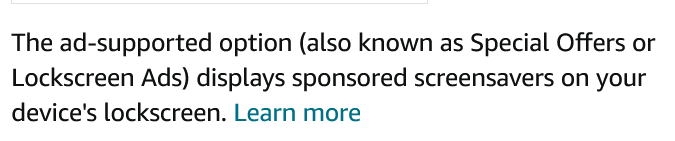 what does "with lockscreen ads" mean?
