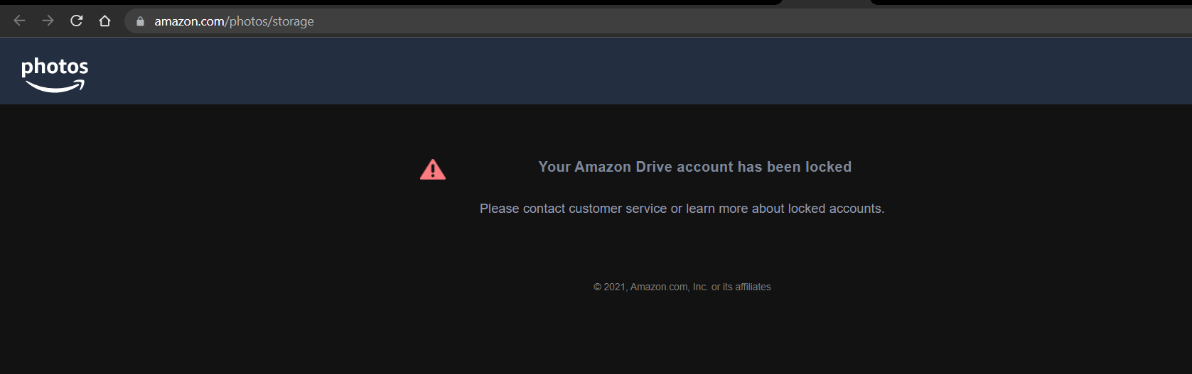 How do I unlock my Amazon Drive account