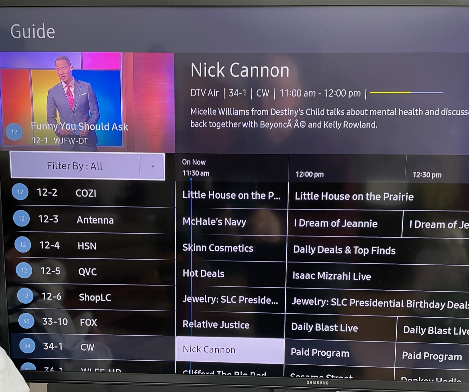 Guide says "program information currently unavailable"