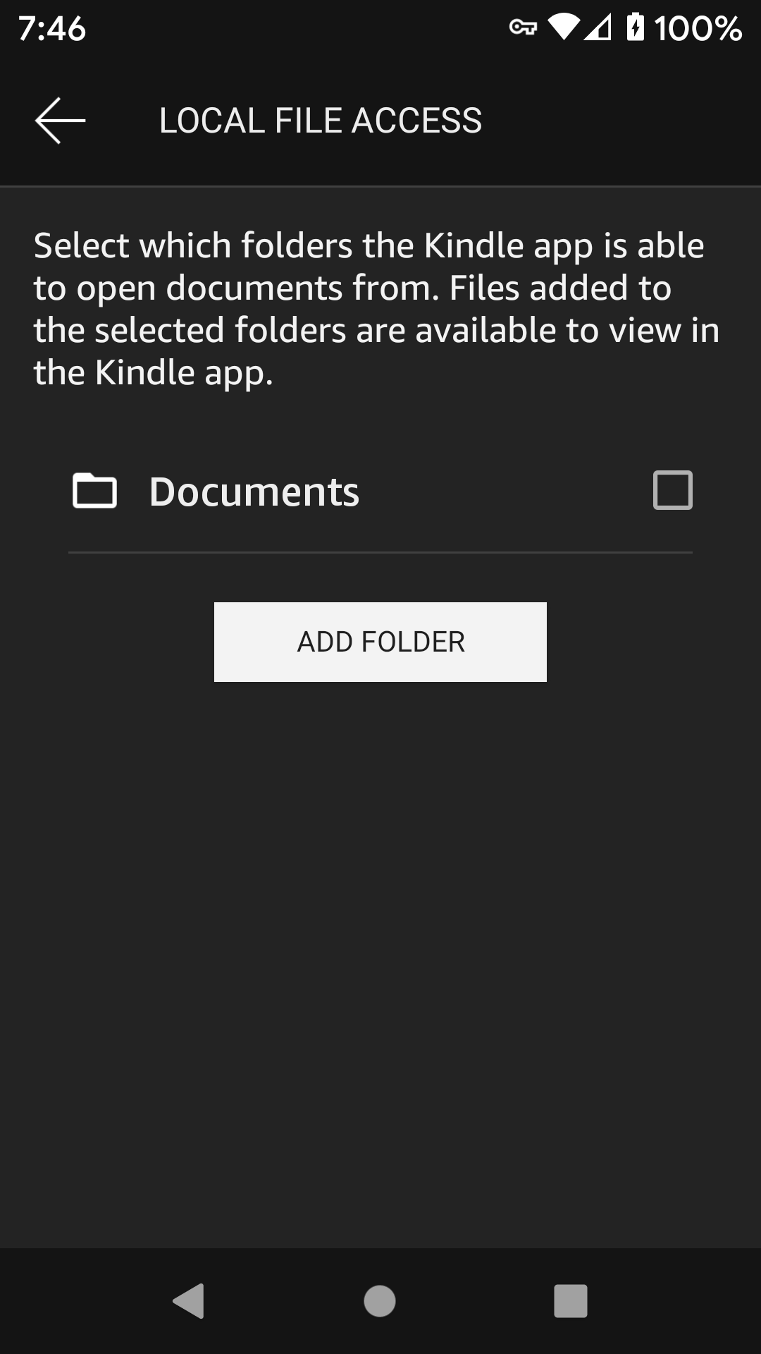 Kindle in android phone: "Permission needed to open file"???
