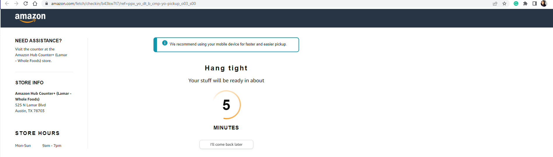 Report an issue with "Get Pick Up Code" for Amazon Locker PICK UP