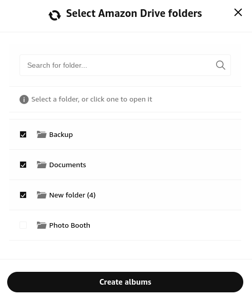 Where is the option to Create Album from Amazon Drive after the Amazon ...