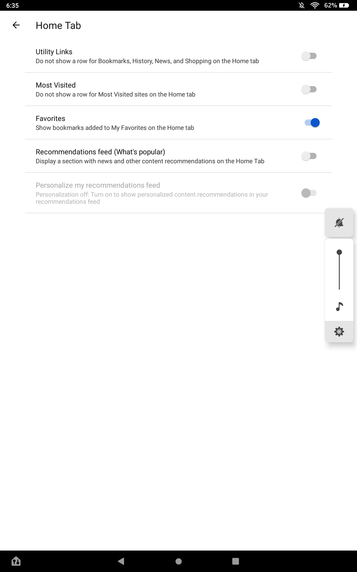 Customizing Silk Browser home