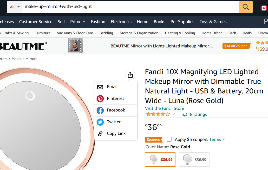 How do I share a link to an Amazon product. I am using browser access ...