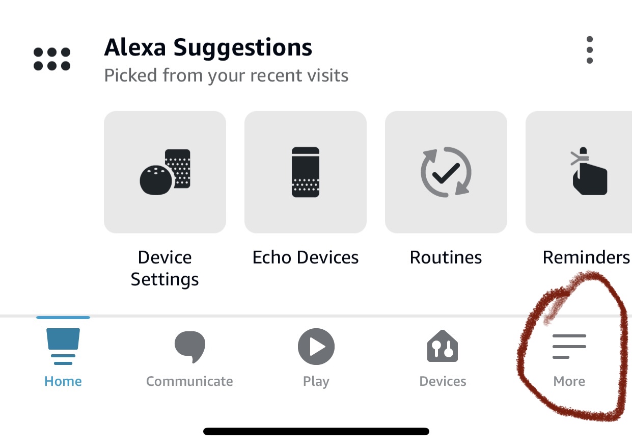 Where to find "Devices" option in Alexa App?