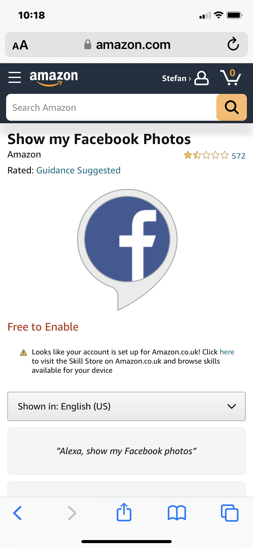 Error when attempting to re-link Facebook account.