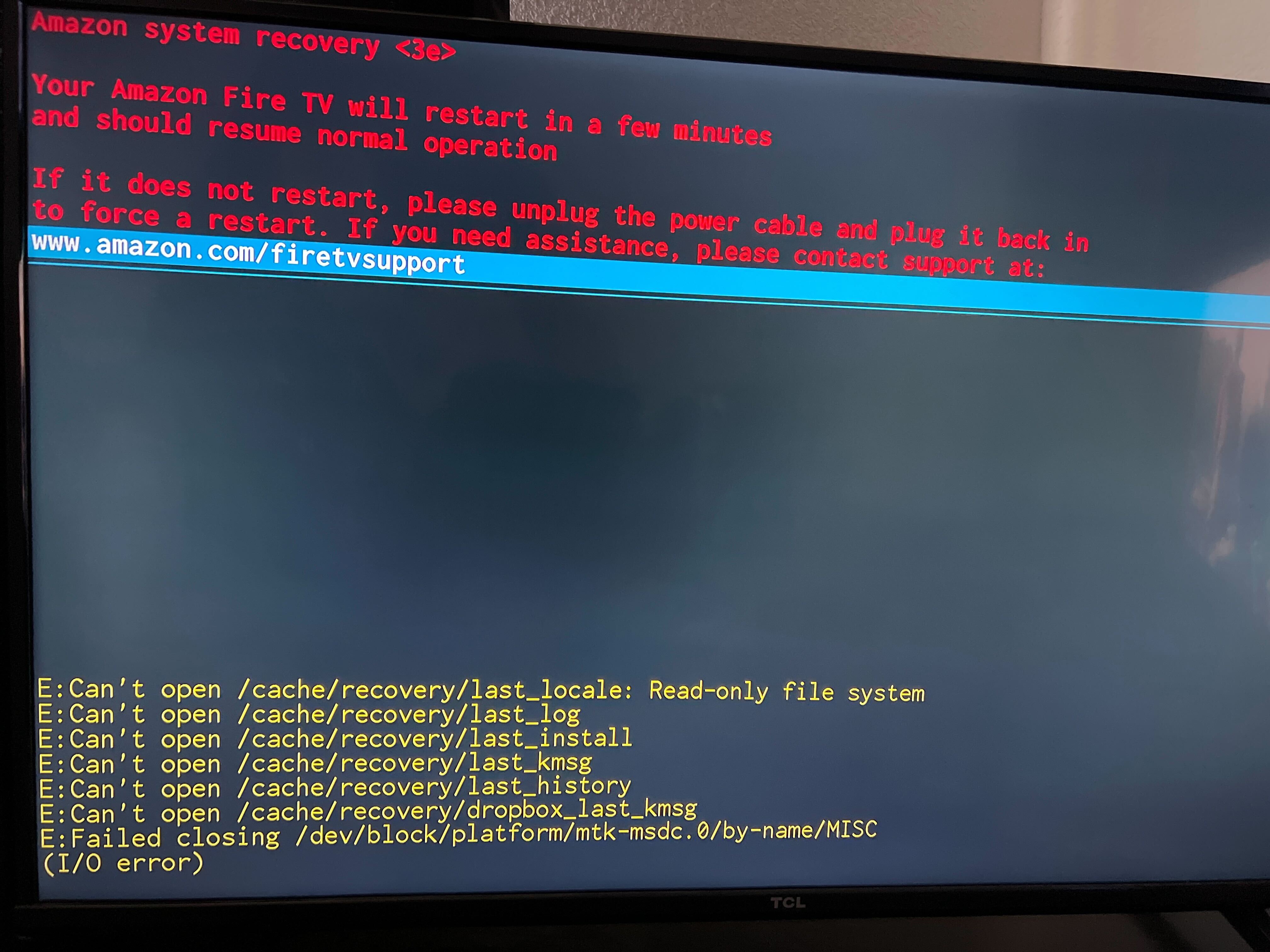 software update incomplete