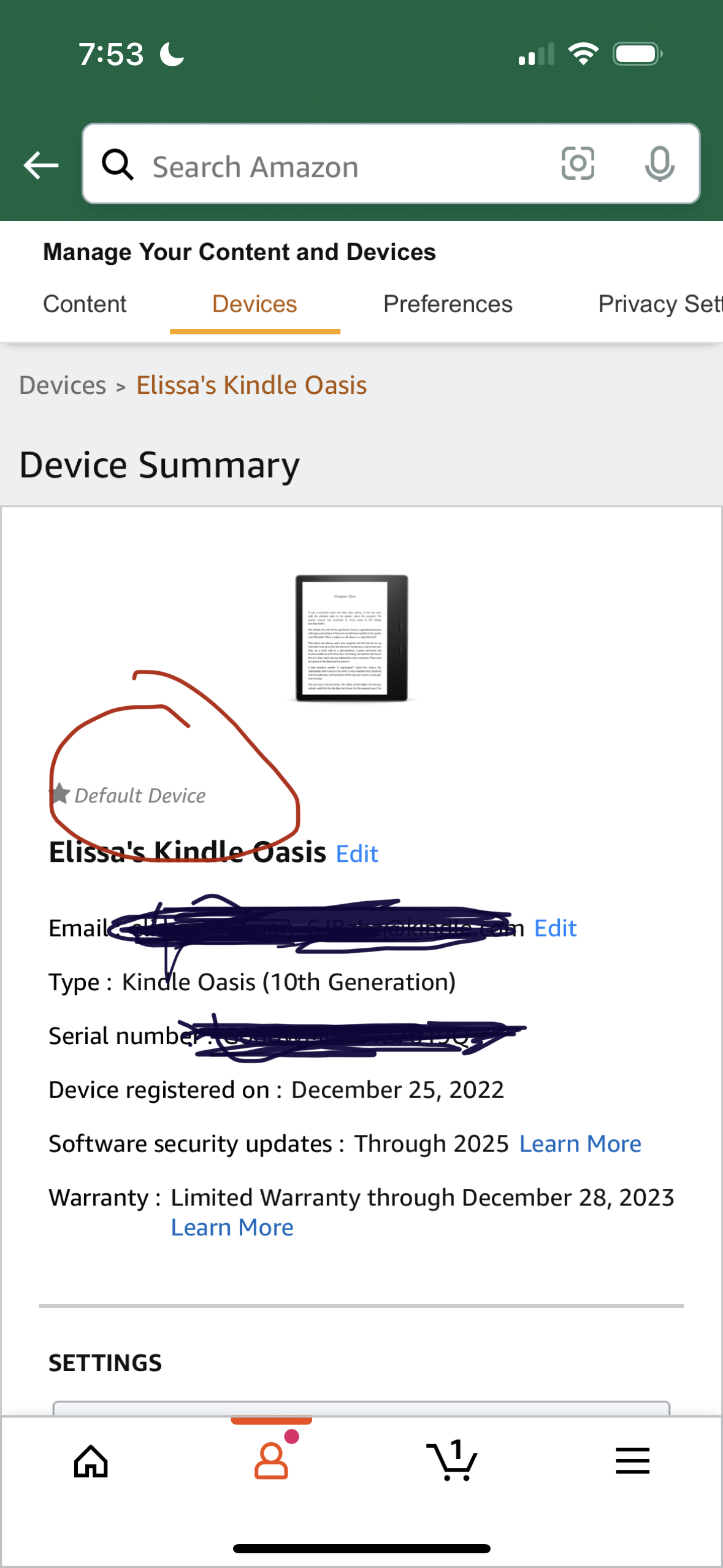 No Devices in Deliver To Drop-Down Menu