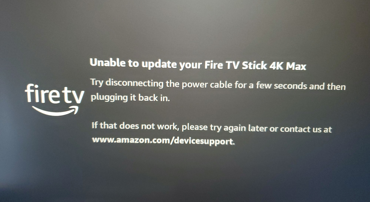I can't update my Fire TV 4K Max?