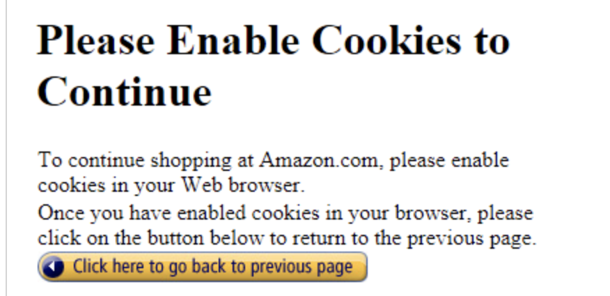 "Please enable cookies to continue"