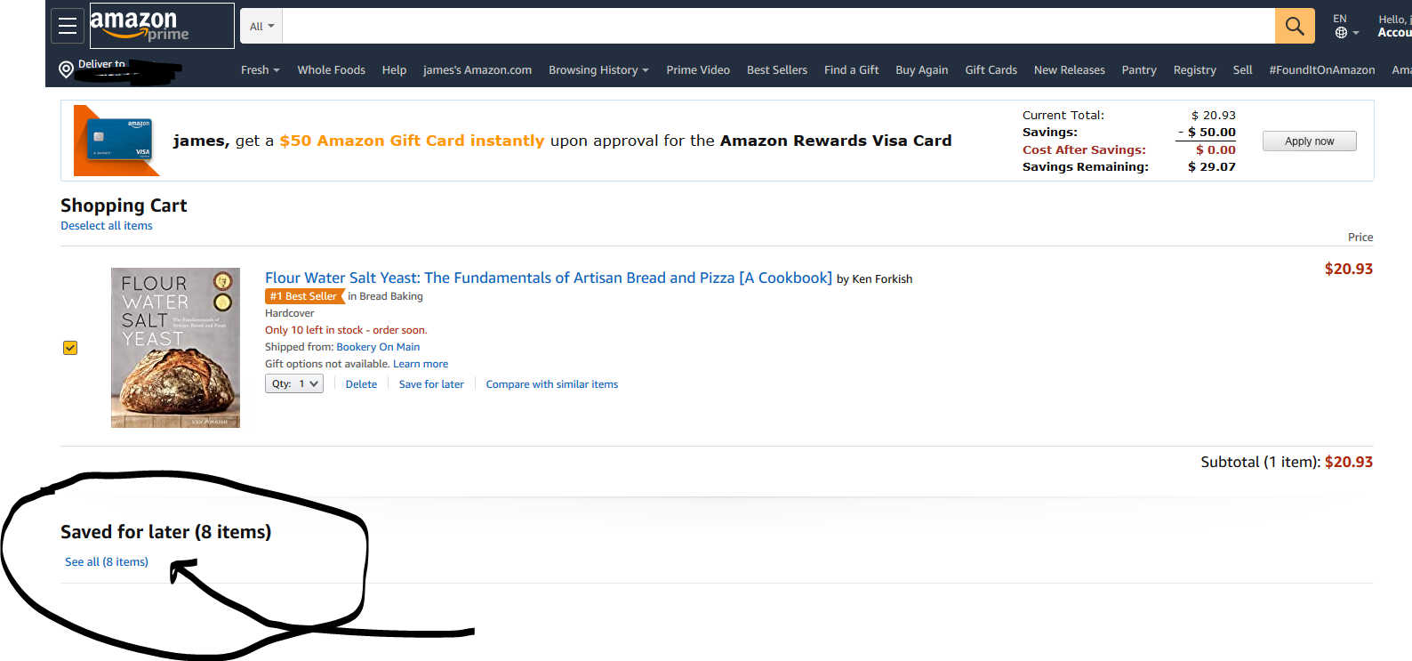 Help find my saved for later list