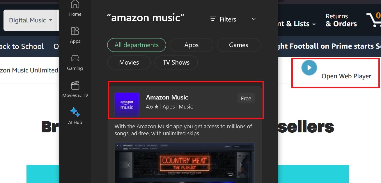 Amazon Music App for PC