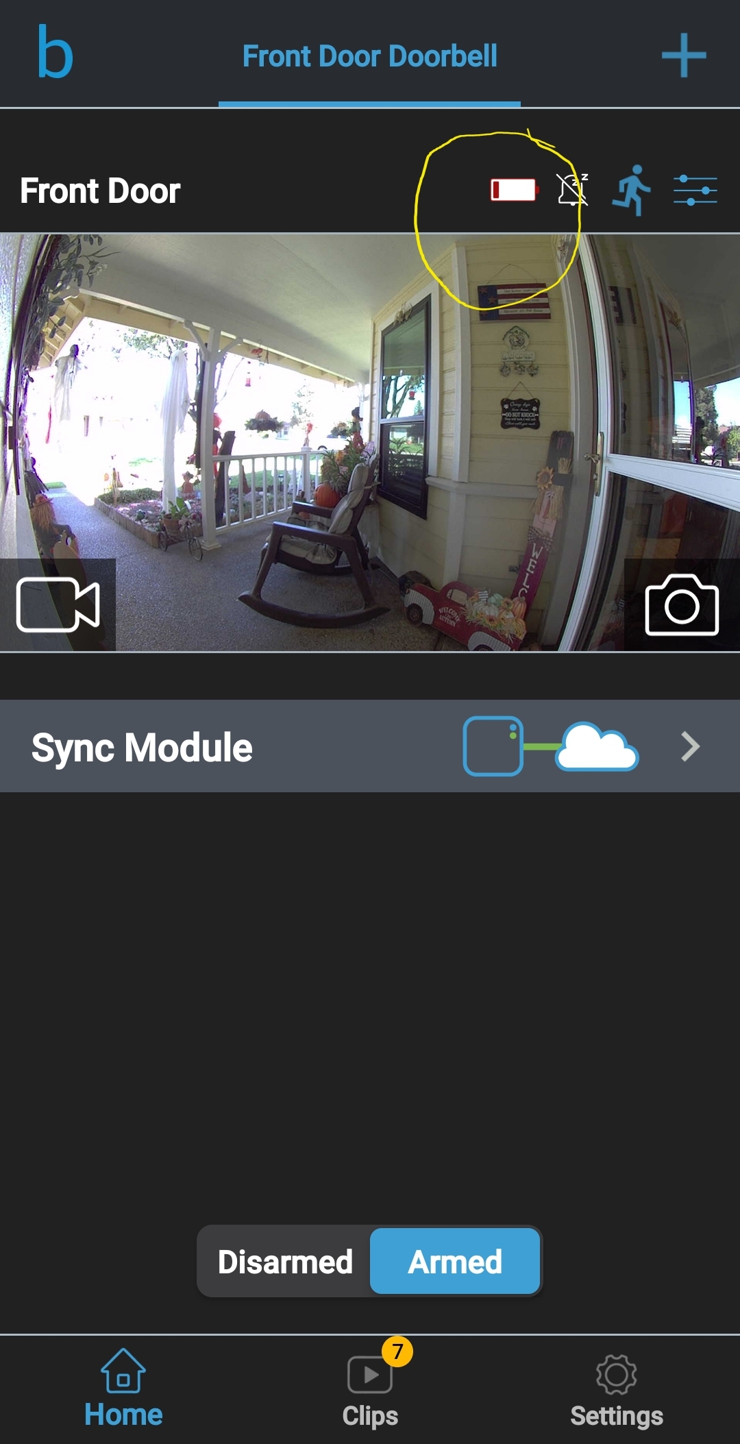 definition of symbols on Blink home screen