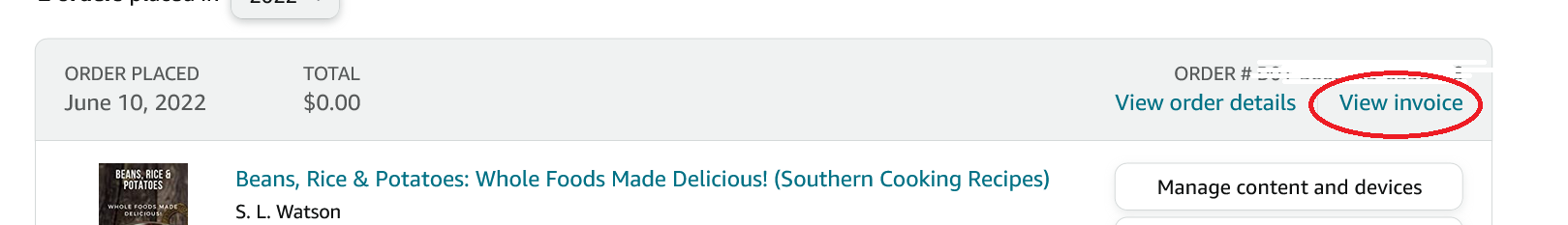 Prime Video purchases history