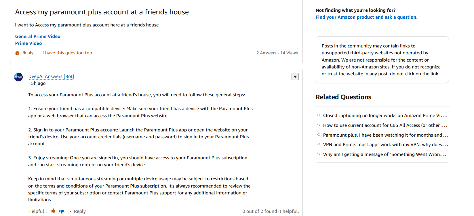 Access my paramount plus account at a friends house