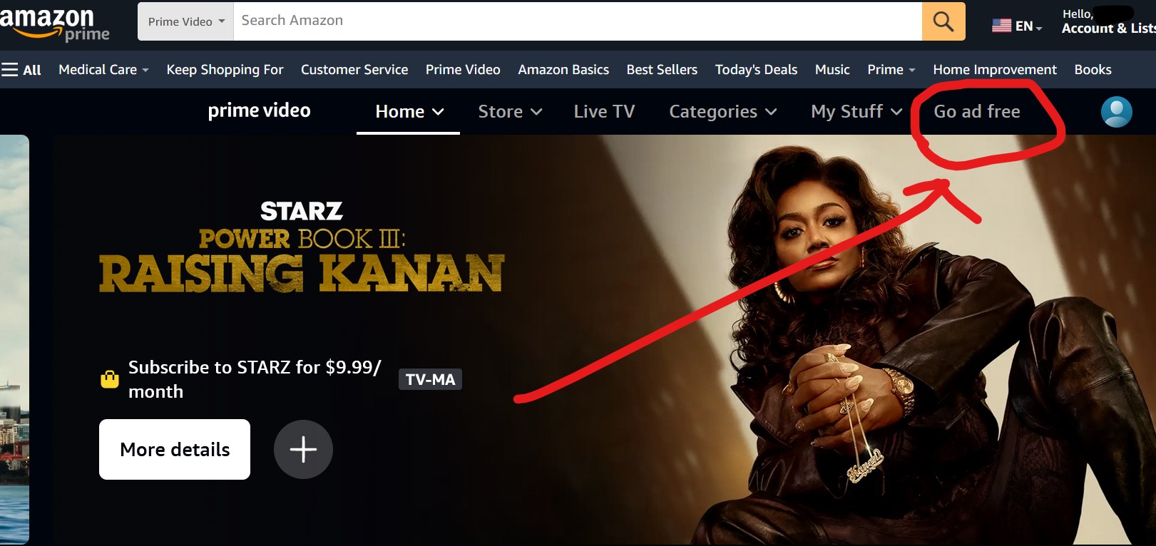 Not seeing Go Ad Free as an option