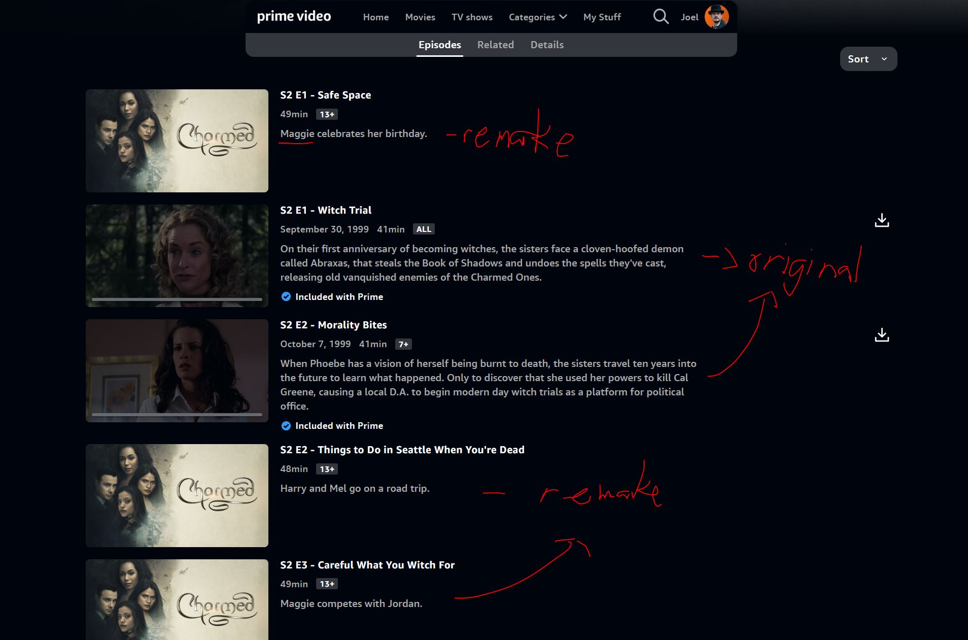 Why are the Charmed Season 2 episodes a combination of the original and ...