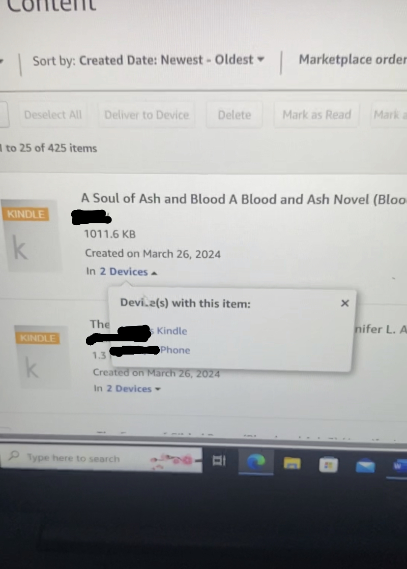 Device and content not showing all the options