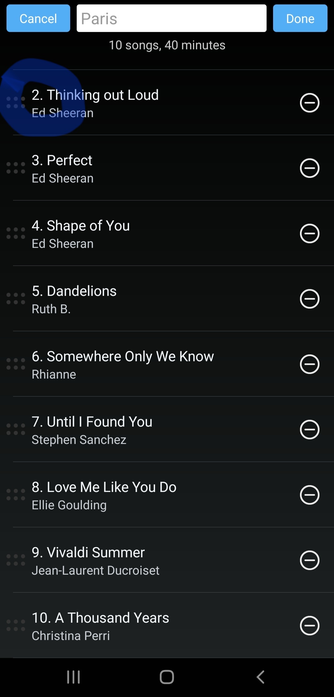 How to change playlist song order