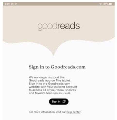 Goodreads App no longer available?