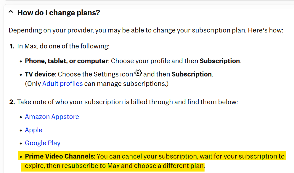 Max through Amazon Prime Video