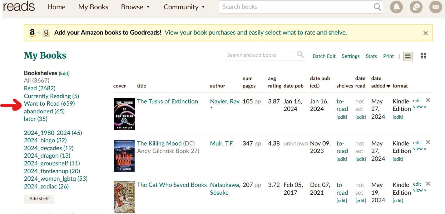 Can I view my read books in my library on my computer?