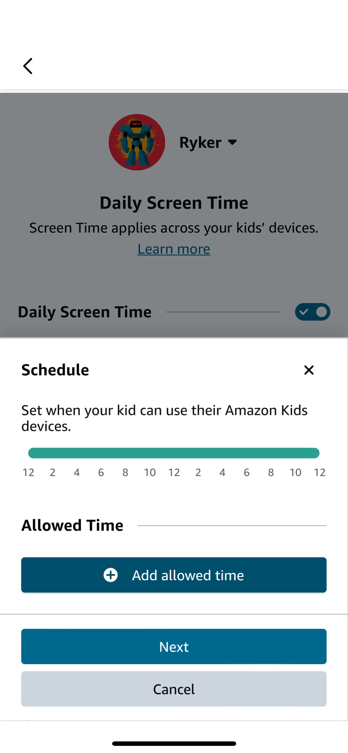 screen time limits