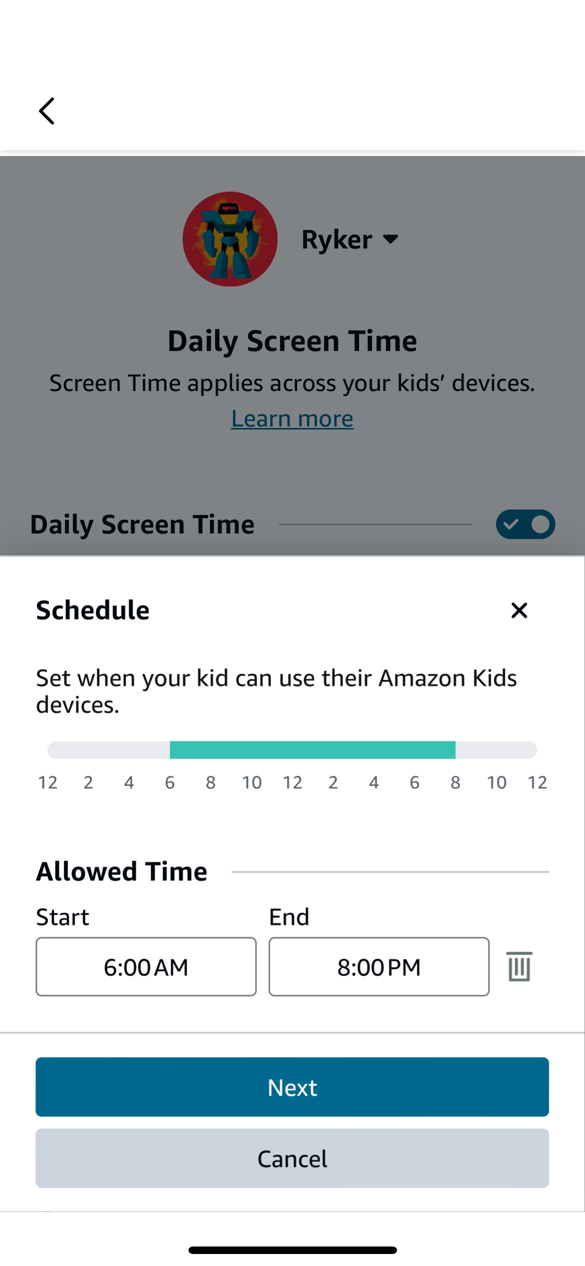 screen time limits