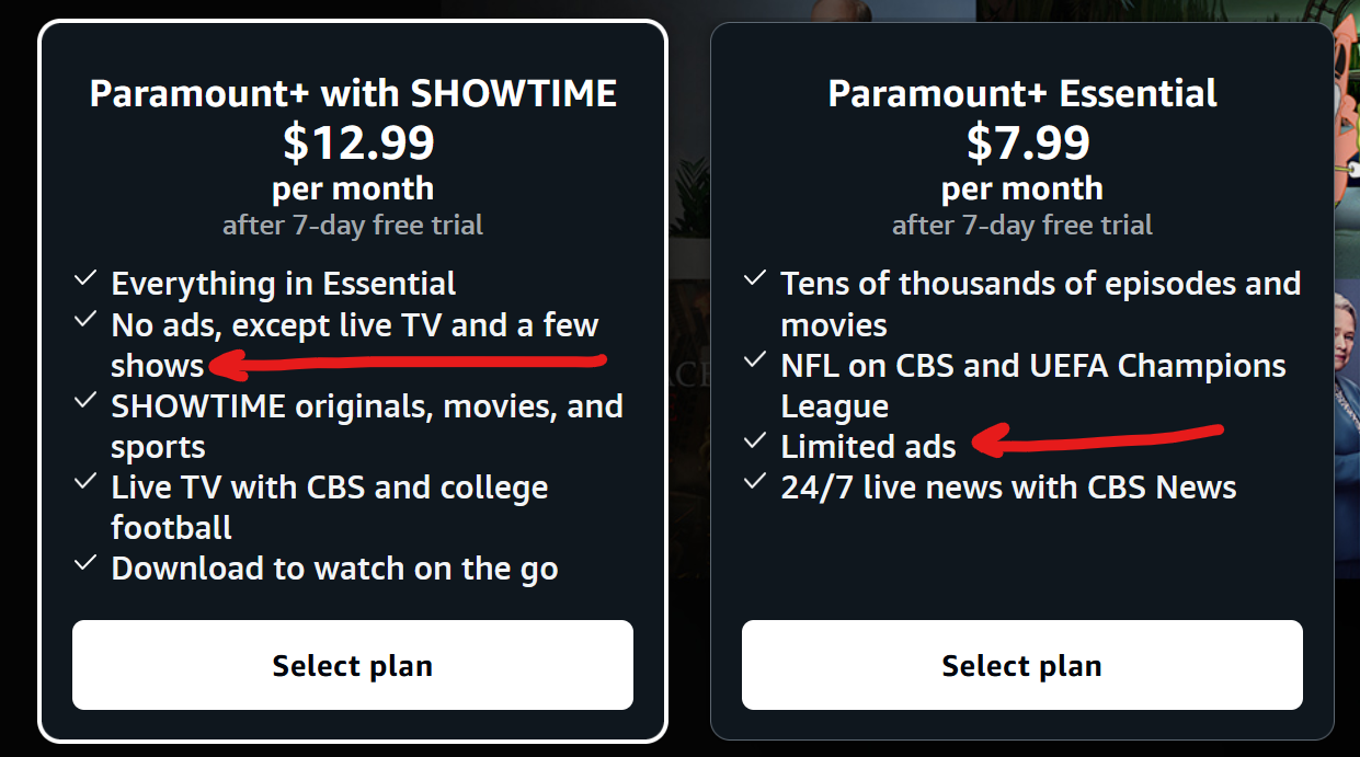Why am I seeing ads on every show on my no-ads Paramount Plus subscription?