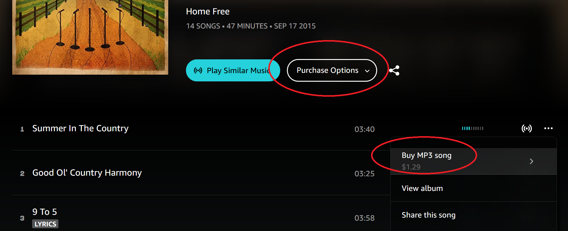 How to purchase songs without having Amazon Music Unlimited?