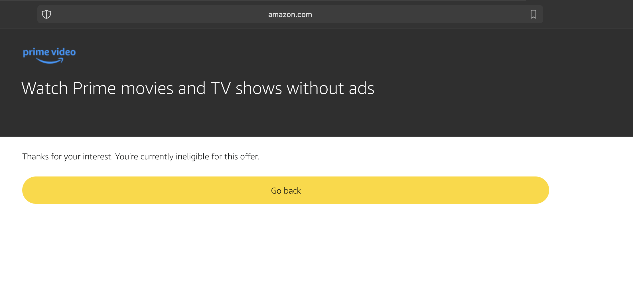 Not seeing Go Ad Free as an option