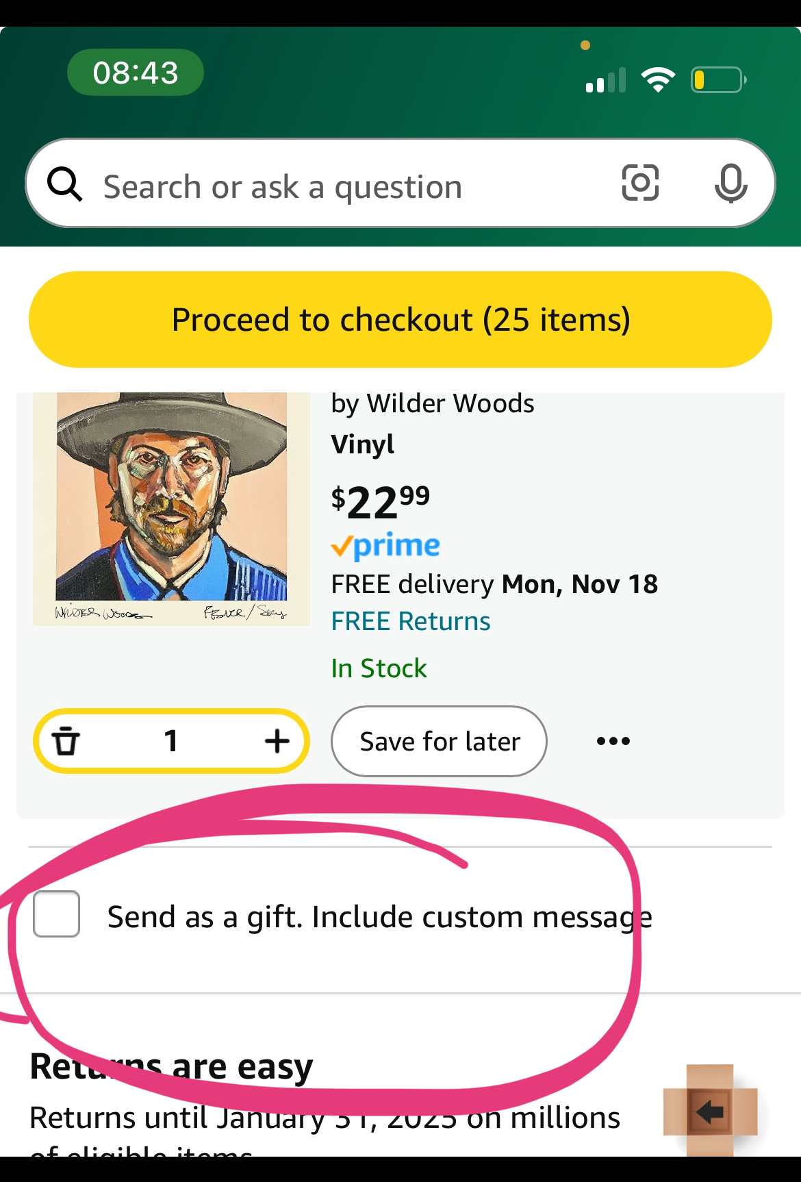 How do I turn off the default "gift receipt" option?