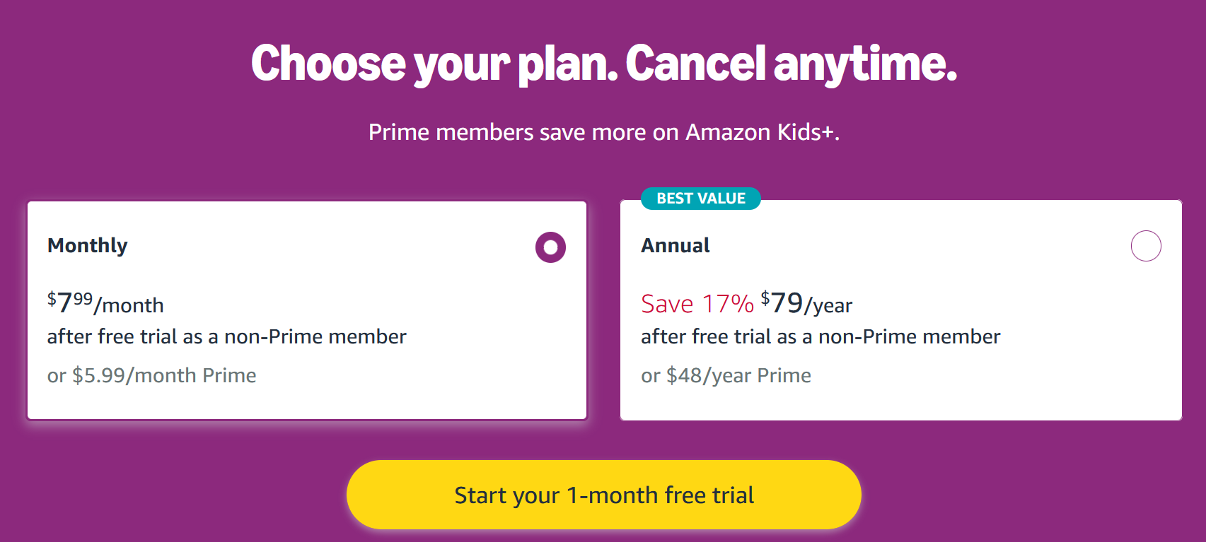 Amazon Kids+ mystery subscription