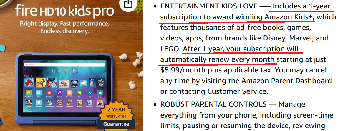 Amazon Kids+ mystery subscription
