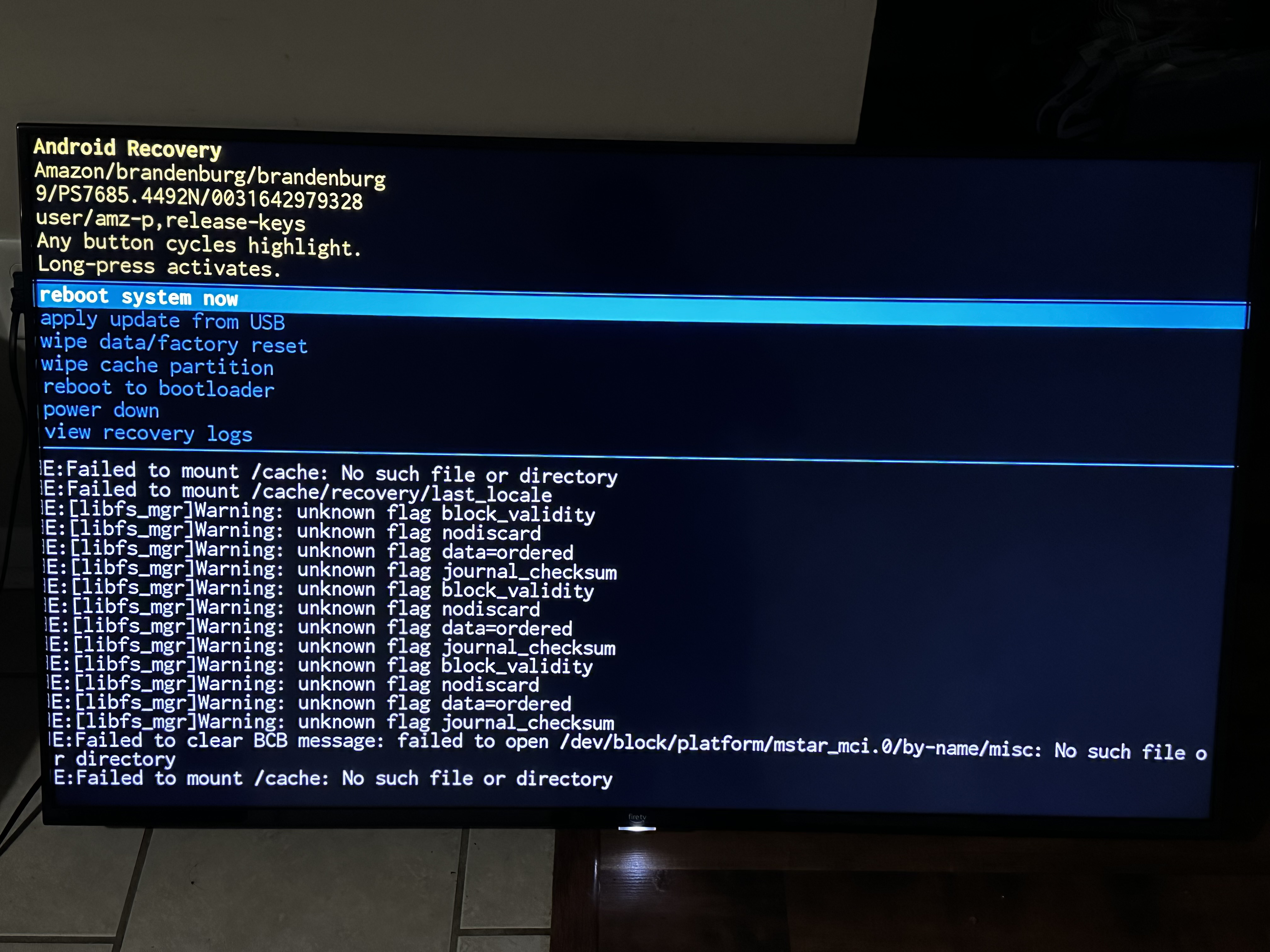 Fire TV Boot Loop