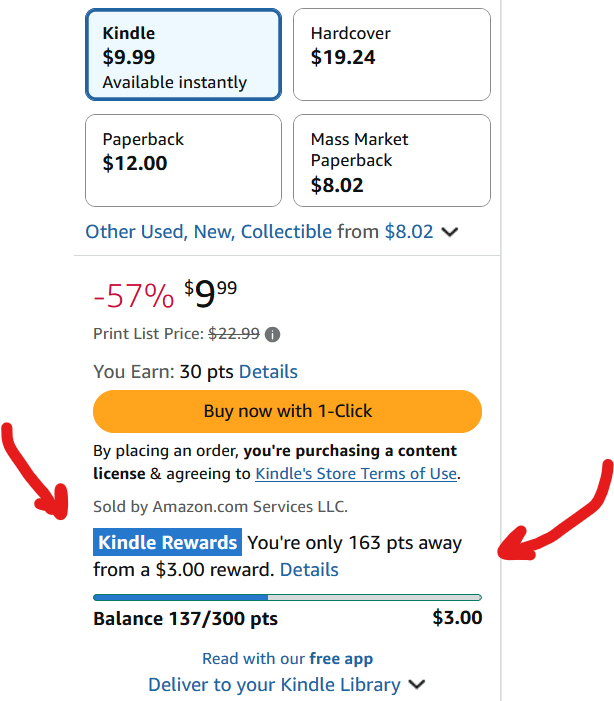 Can't redeem Kindle Rewards