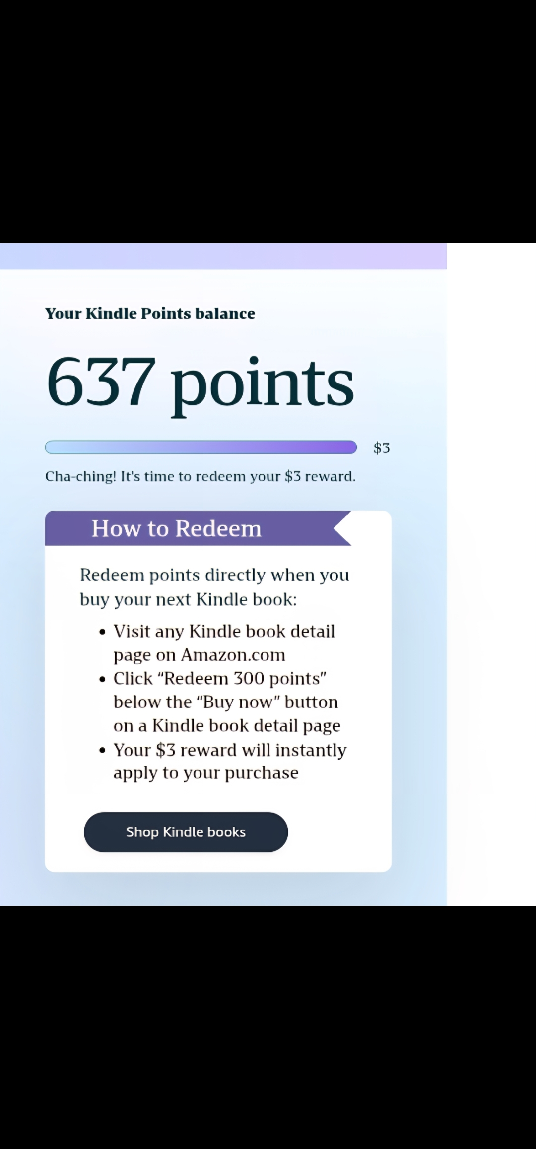 Can't redeem Kindle Rewards