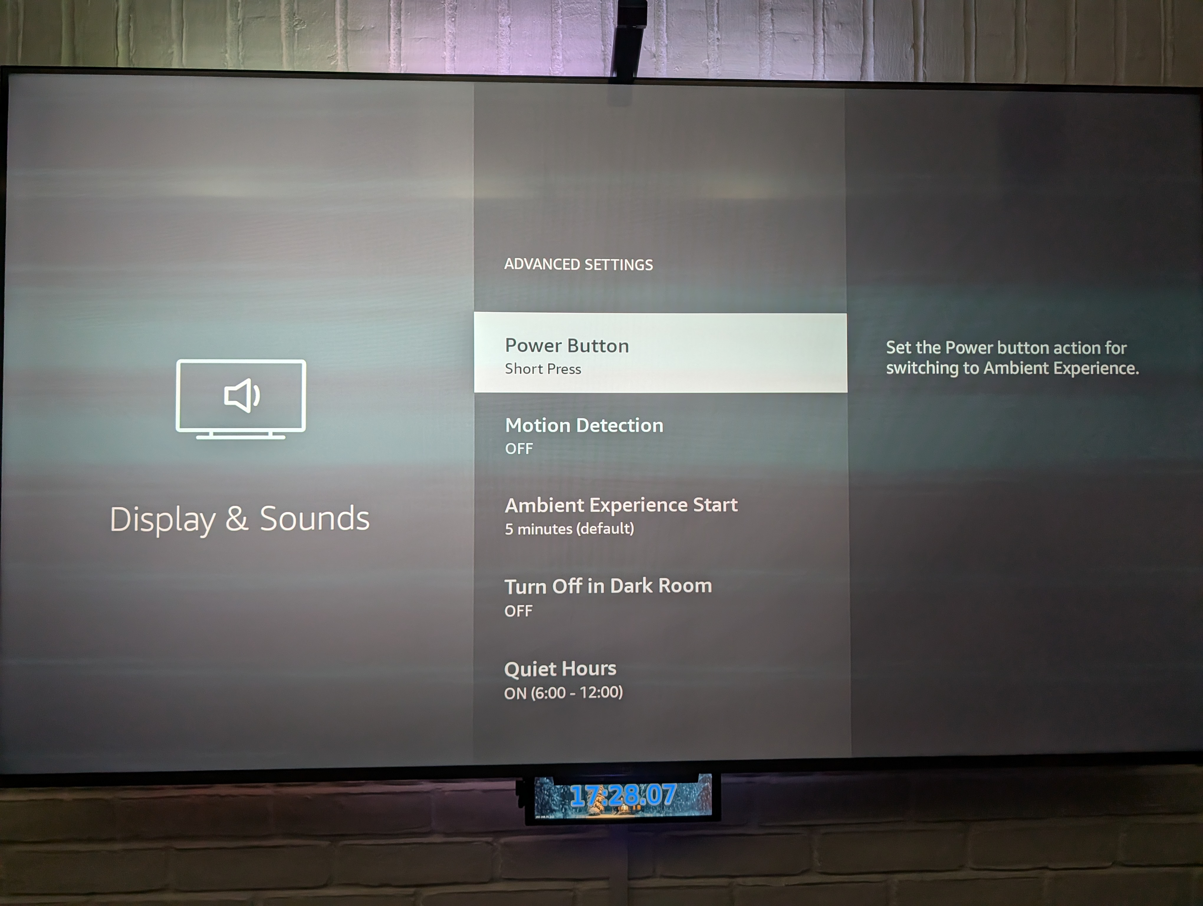 Where is the option to set the timeout for the Ambient Experience on ...